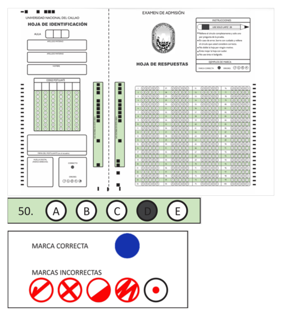 Instrucciones del examen – Admisión